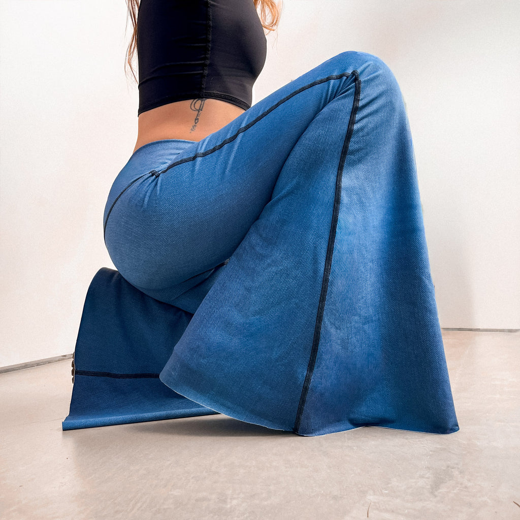 Denim Twill Crop Bell Bottom by teeki - womens yoga Bell bottoms flare ...