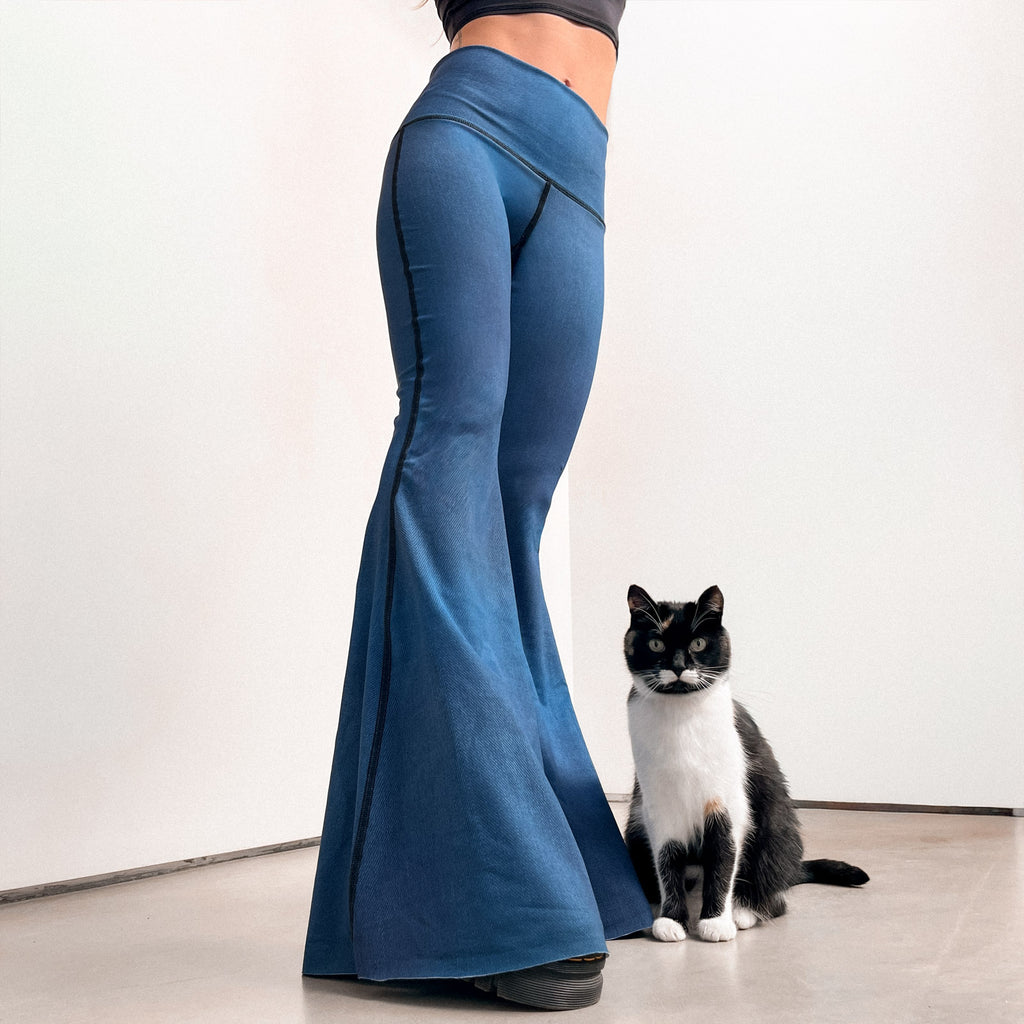 Denim Twill Crop Bell Bottom by teeki - womens yoga Bell bottoms flare ...