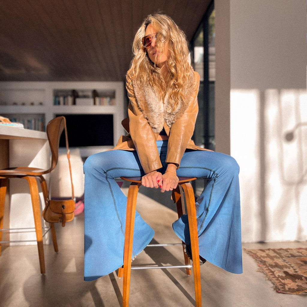Denim Twill Crop Bell Bottom by teeki - womens yoga Bell bottoms flare ...